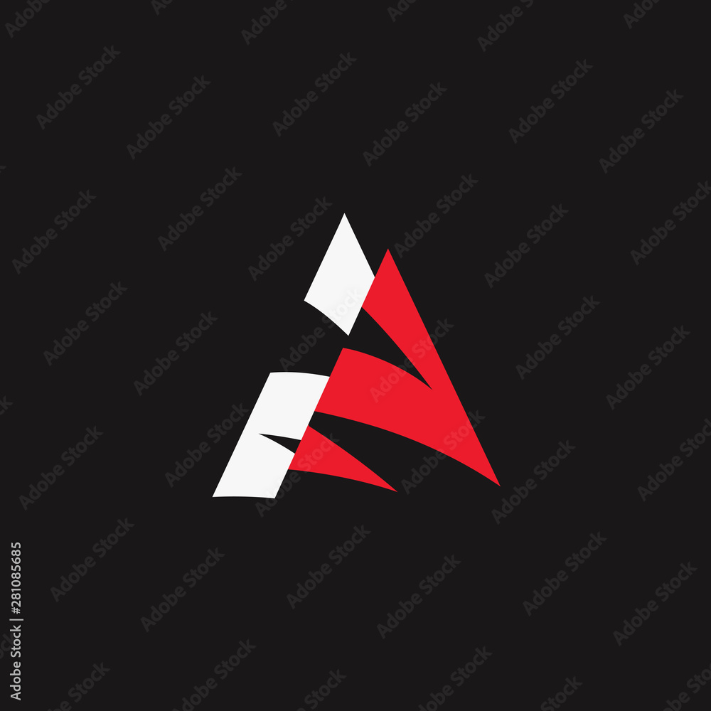 Abstract red triangle logo icon Stock Vector | Adobe Stock
