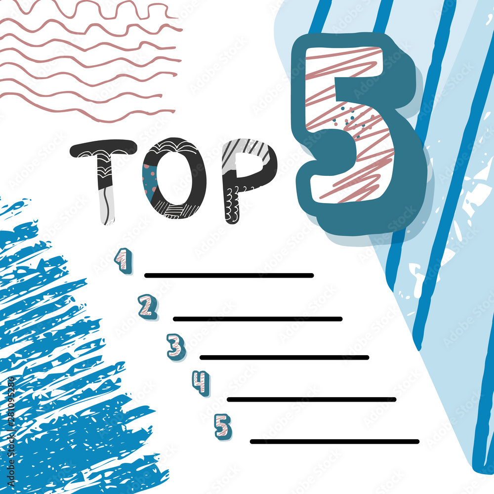 Top 5 list blank. Vector template dsign. Stock Vector | Adobe Stock