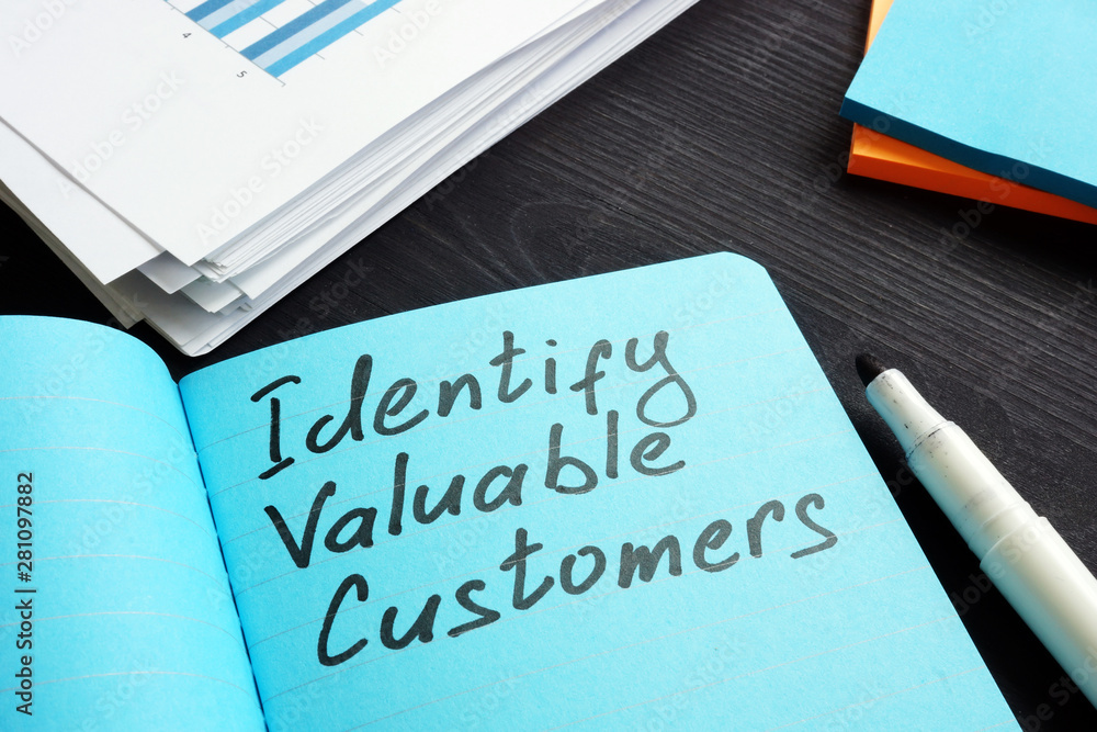 Sign on a page Identify valuable customers RFM Segmentation concept ...