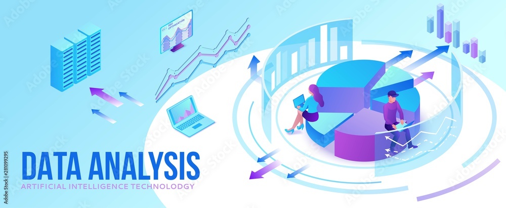 Data analysis center, business people analyze diagram, kpi analytics ...