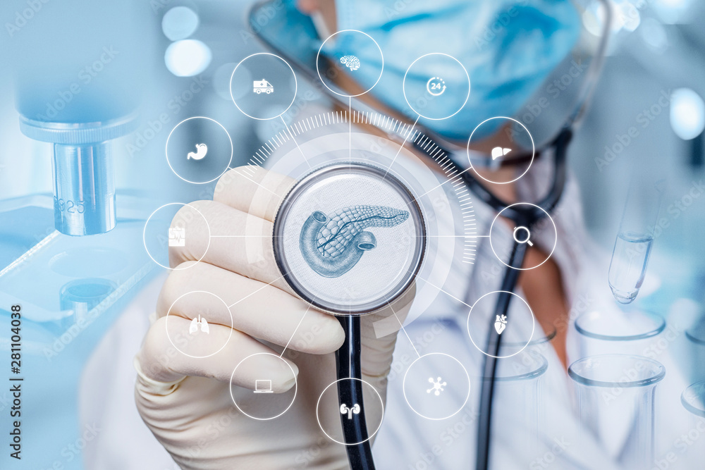 Concept diagnosing pancreas of the patient. Stock Photo | Adobe Stock