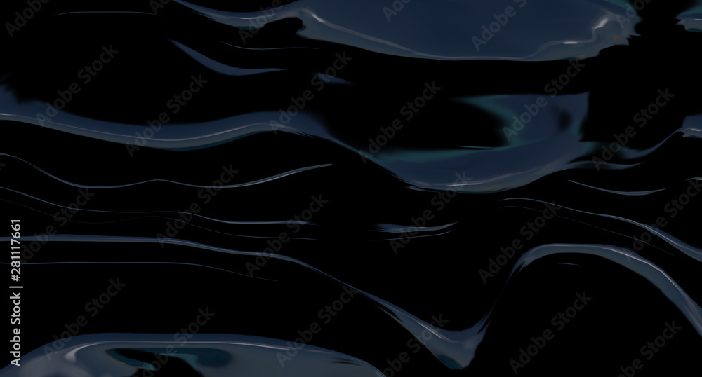 Elegant, luxurious, soft folds of black glossy shape. Thick, shiny ...