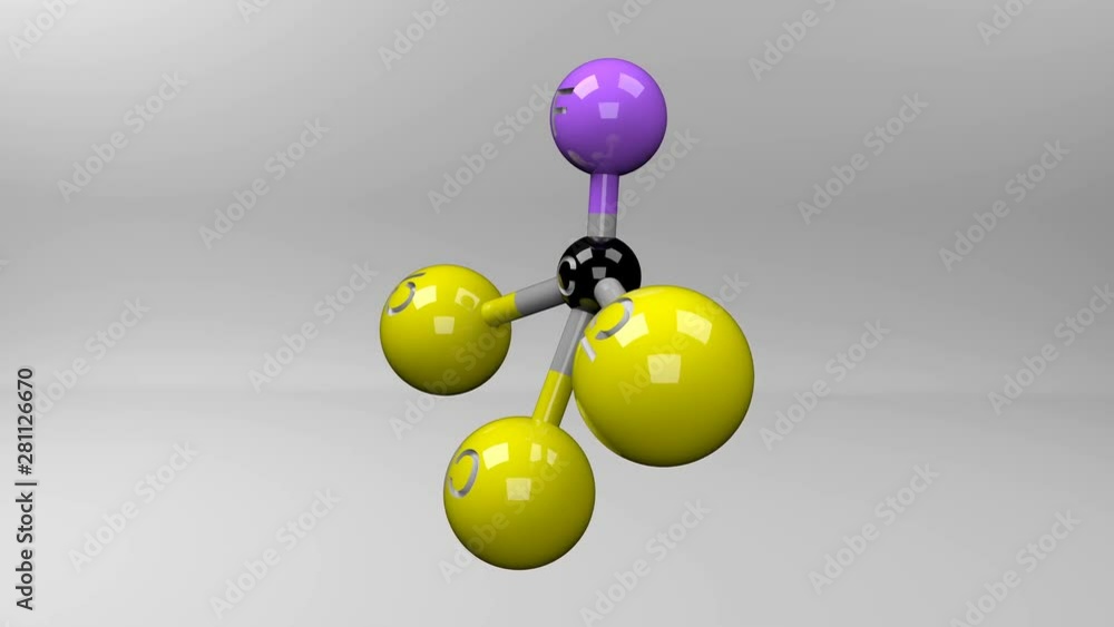 Stockvideo Trichlorofluoromethane molecule. Molecular structure of ...