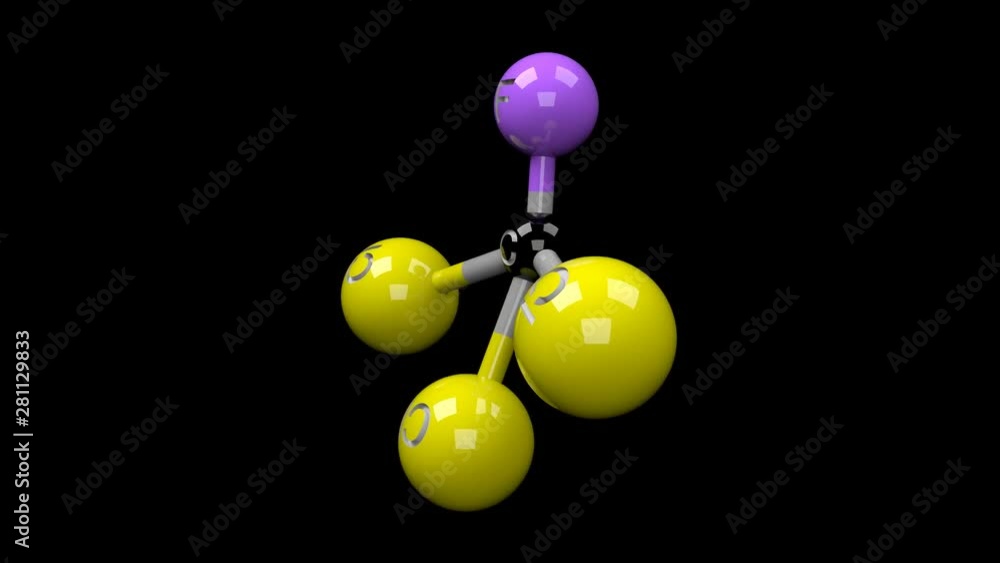 Trichlorofluoromethane molecule. Molecular structure of freon 11 also ...