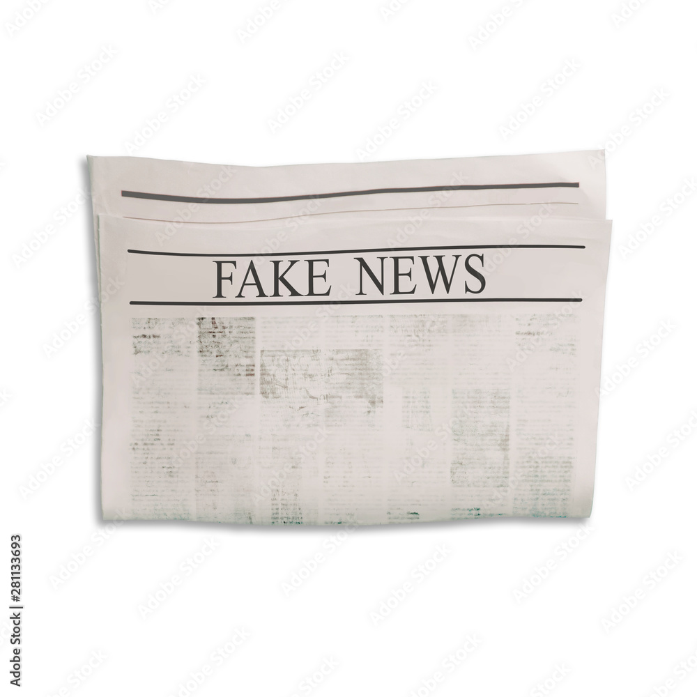 Mockup of Fake News newspaper blank with textured space for text ...