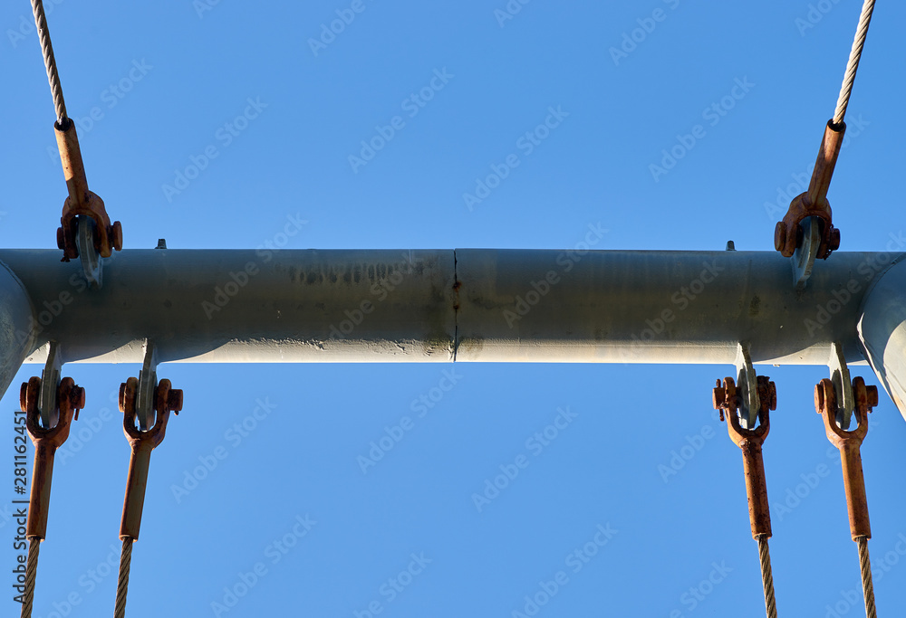 An image detailing the supporting structural elements of a pedestrian ...