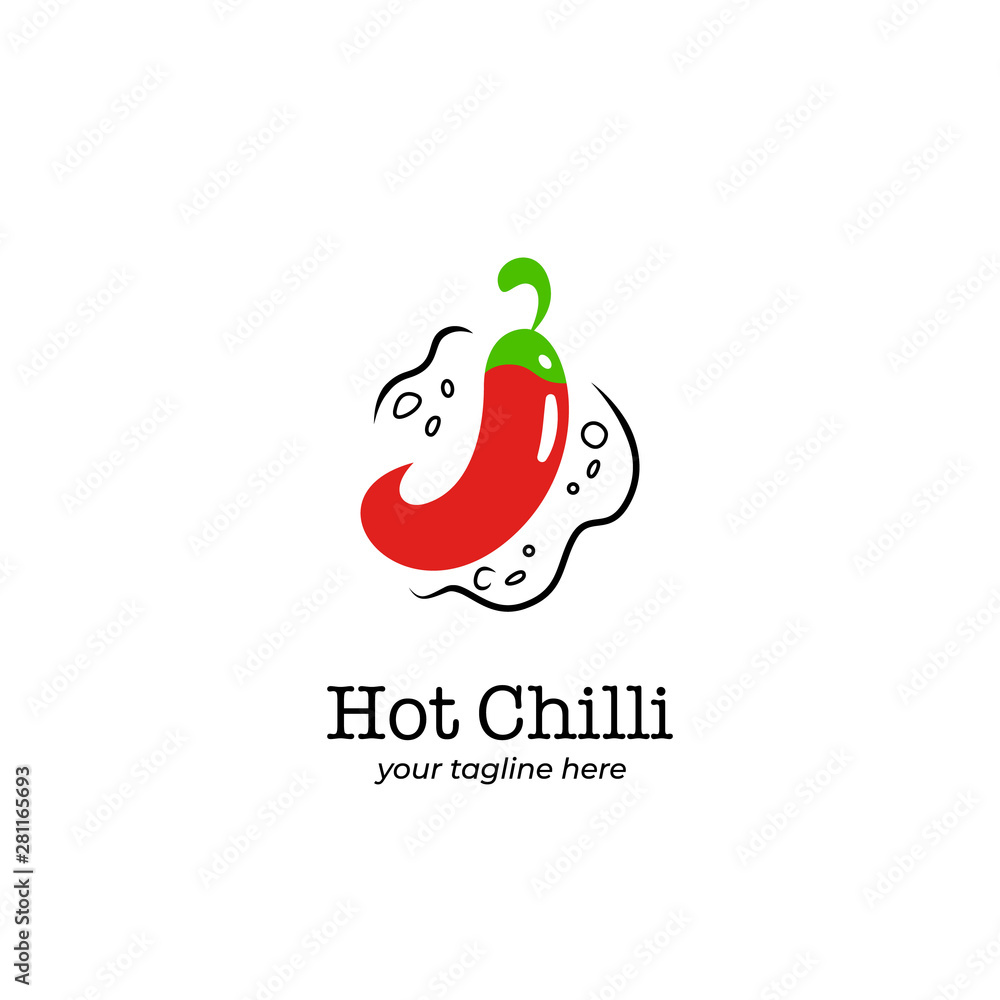 Hot spicy red chilli pepper logo icon symbol Stock Vector | Adobe Stock