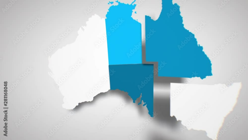 Motion Graphics Animated Map of Australia Forming - White vídeo do ...