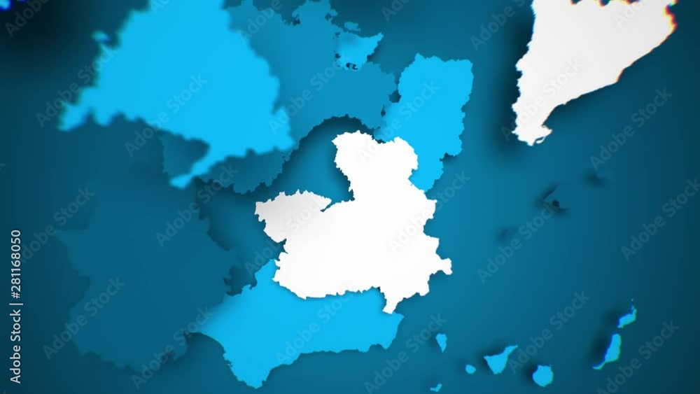 Motion Graphics Animated Map of Spain Forming - Blue Stock Video ...