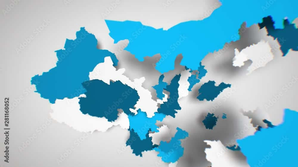 Motion Graphics Animated Map of China Forming - White vídeo do Stock ...