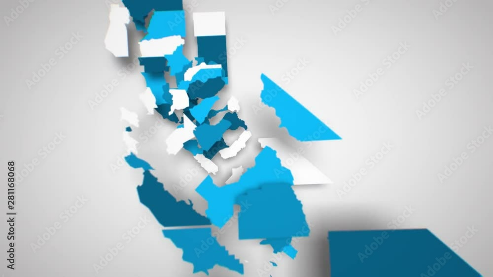 Motion Graphics Animated Map of California Forming - White Stock Video ...