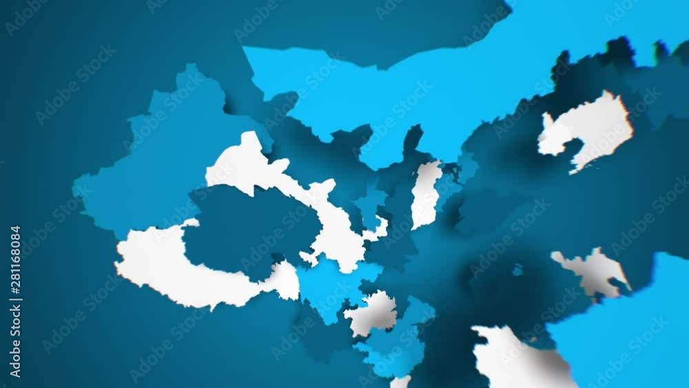 Motion Graphics Animated Map of China Forming - Blue vídeo de Stock ...