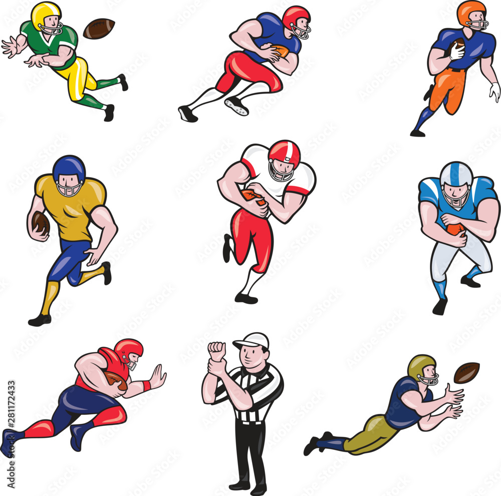 Cartoon Quarterback Throwing