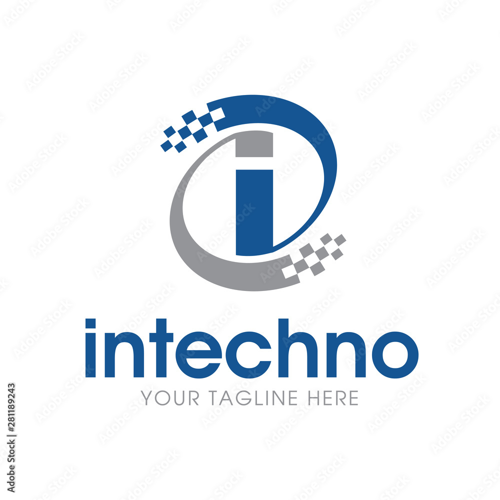 i technology logo designs icon Stock Vector | Adobe Stock