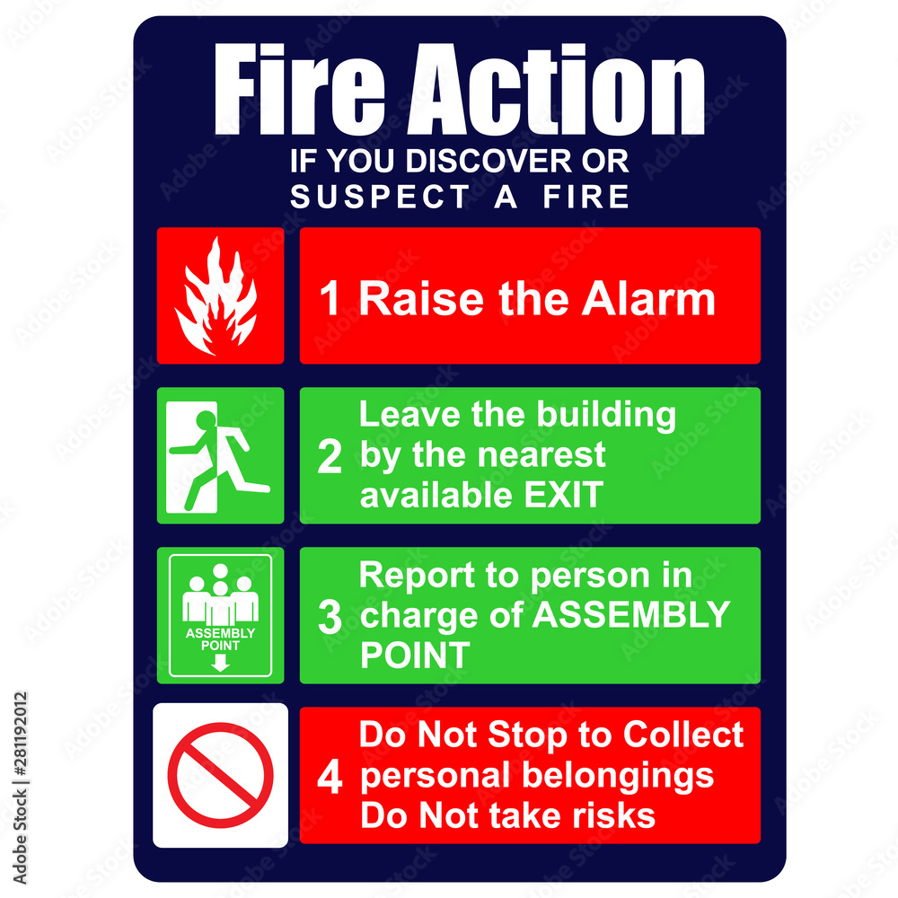 fire action, sign Stock Illustration | Adobe Stock