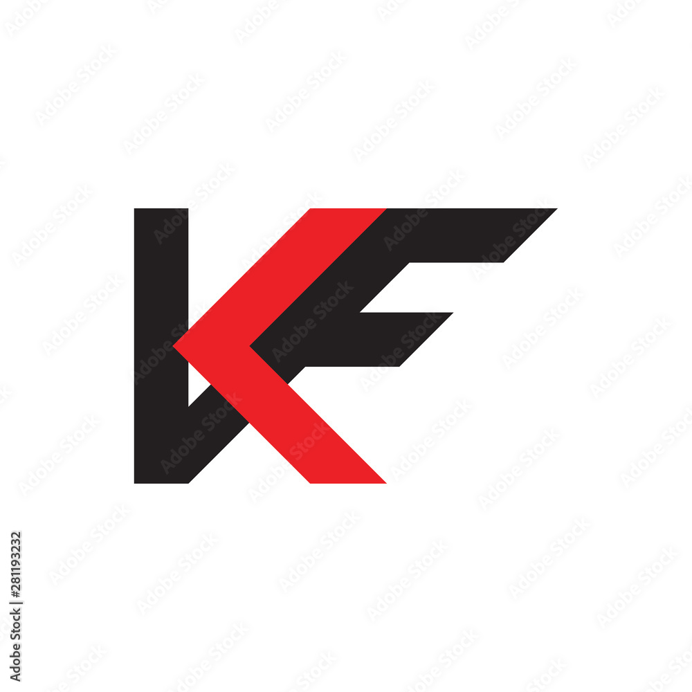 letter kf simple geometric colorful logo vector Stock Vector | Adobe Stock