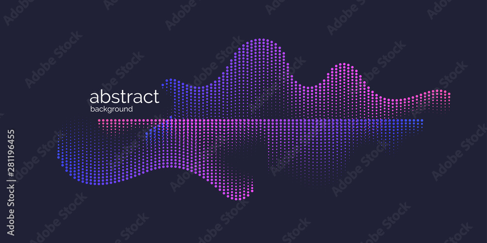 Vector abstract background with dynamic waves, line and particles. Stock Vector | Adobe Stock