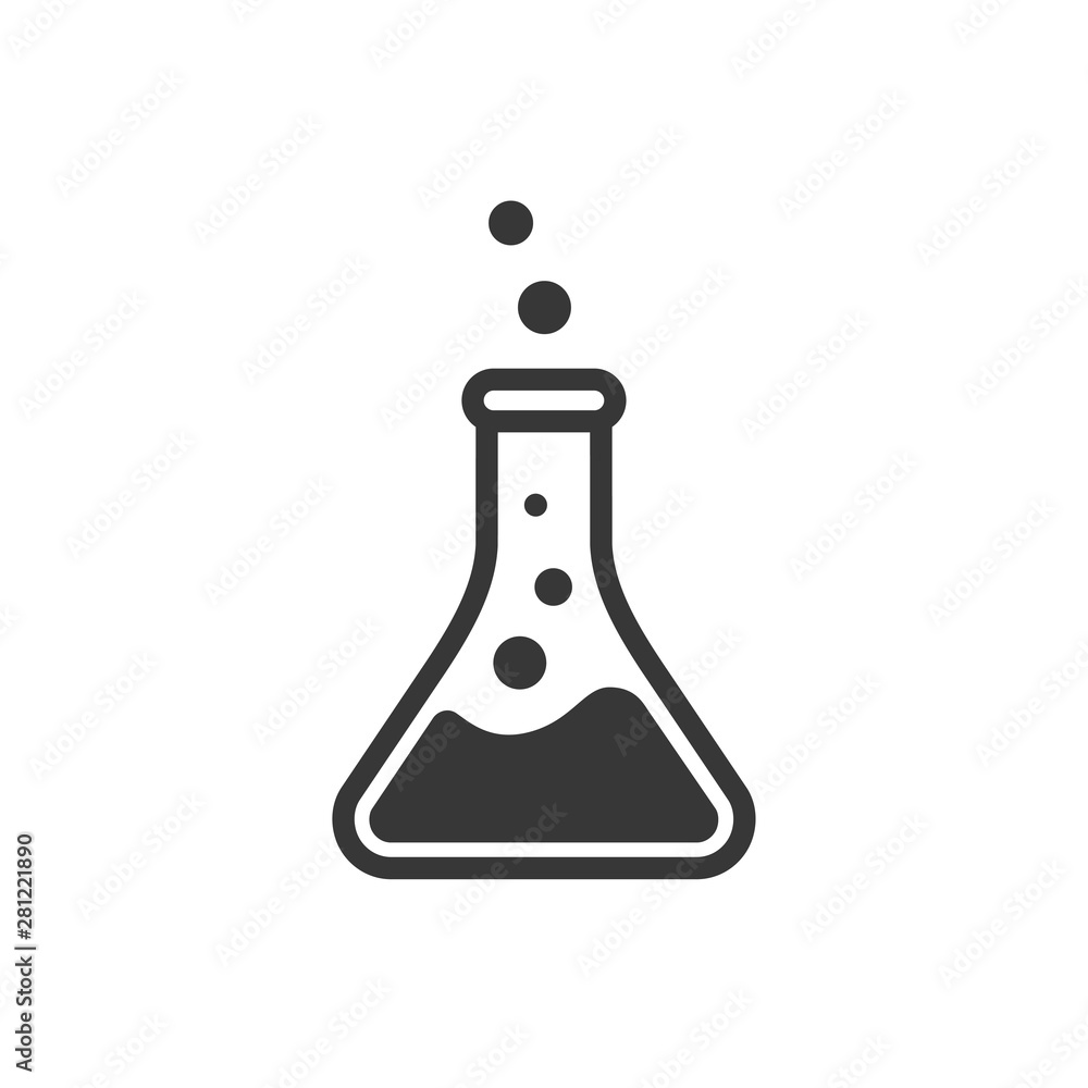 Laboratory beaker icon. Сhemical experiment in flask. Сhemistry and ... Laboratory beaker icon. Сhemical experiment in flask. Сhemistry and ...