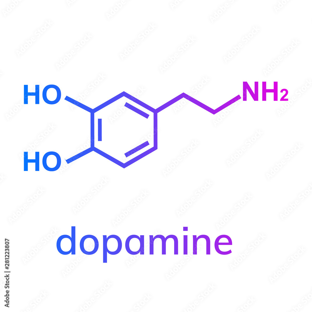 Dopamine chemical formula on white background Stock Vector | Adobe Stock