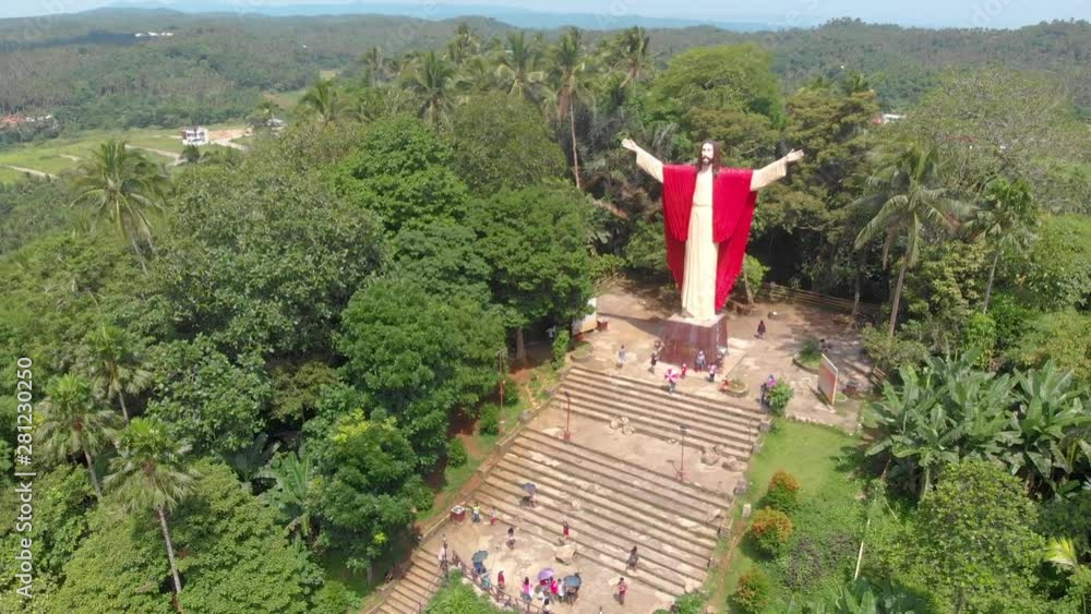 Aerial drone footage of beautiful salute Jesus at Kamay ni Hesus ...