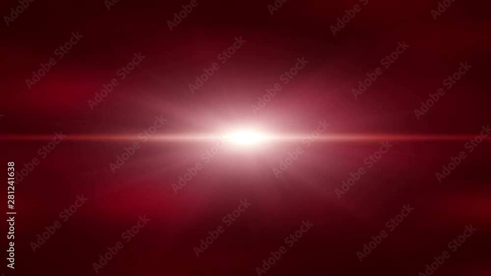 Red bright light with lens flare. Magic shine effect. Background with ...