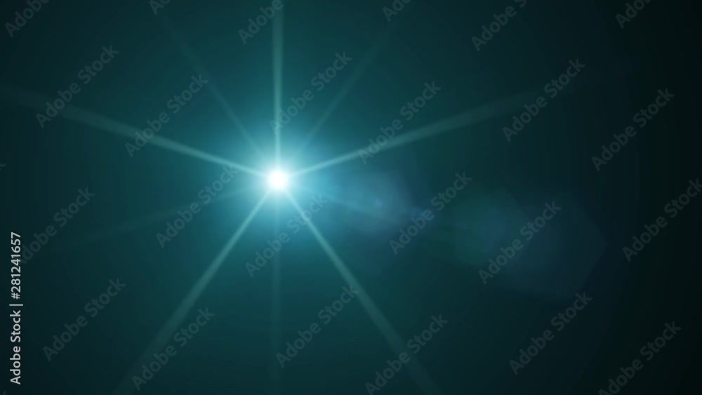 Blue bright light with lens flare. Magic star shine effect. Background ...