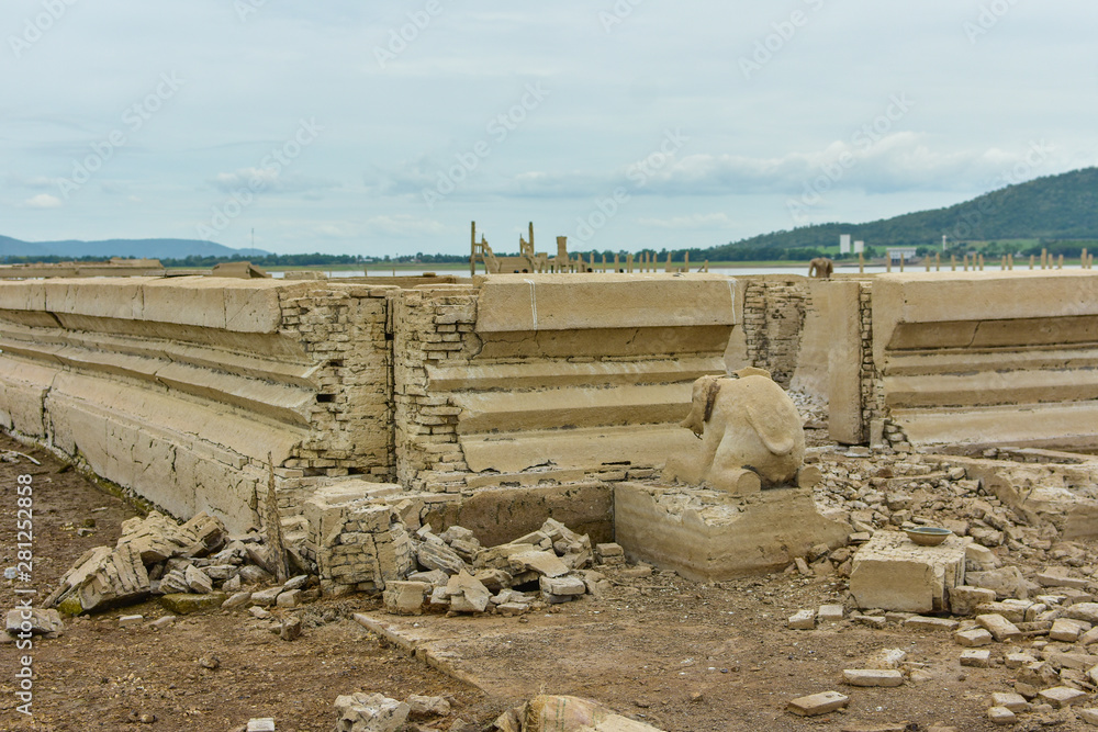 Drowning temple, Drowning temple from Thailand country Stock Photo ...