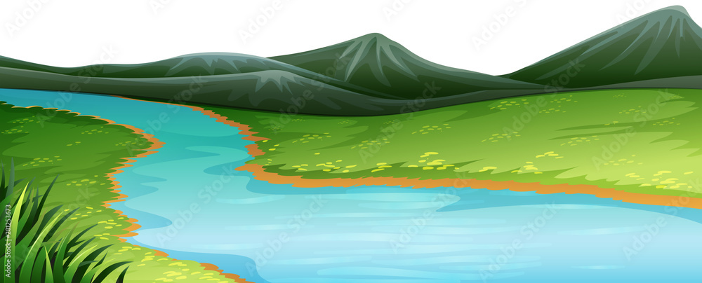 Natural environment lanscape scene Stock Vector | Adobe Stock