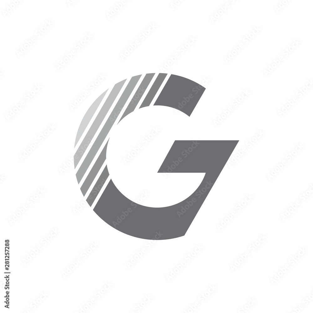 letter g circle silhouette arrow geometric logo vector Stock Vector ...