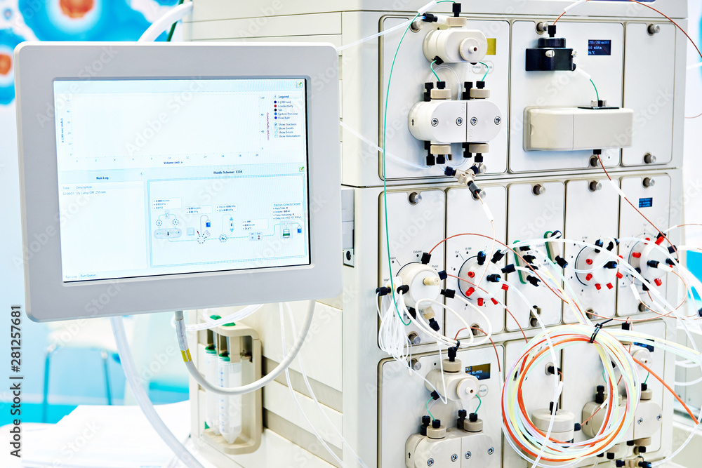 Chromatography system in chemical lab Stock Photo | Adobe Stock
