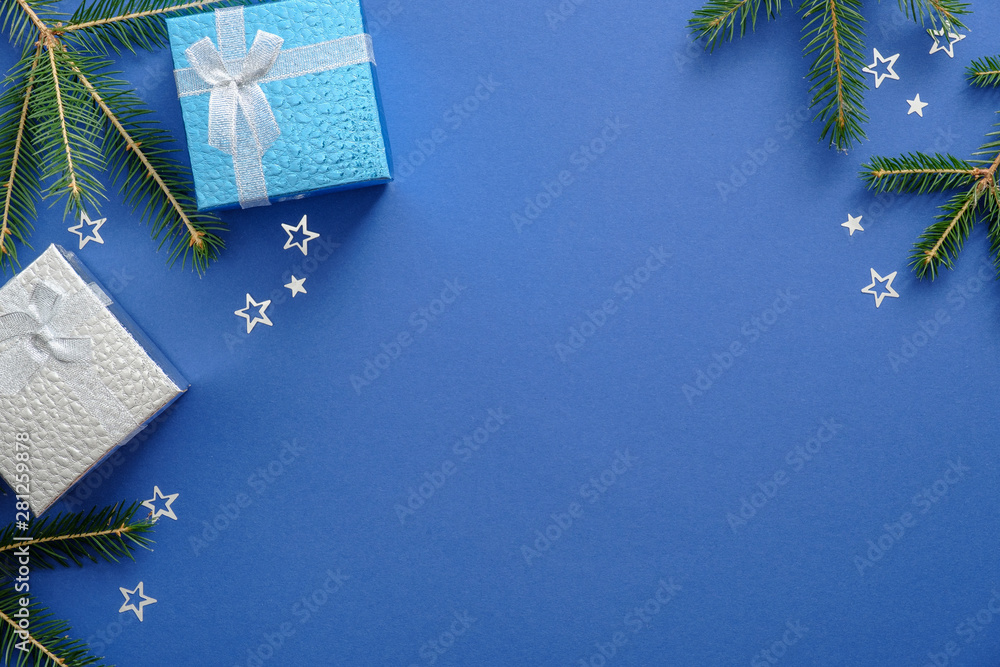 Blue Christmas Present Wallpaper