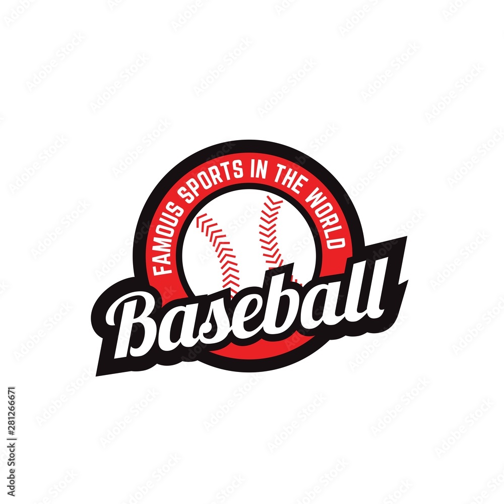 Baseball circle stamp logo design with ball illustration Stock Vector ...