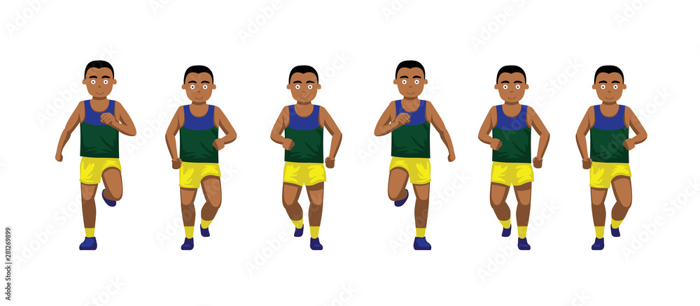 Athlete Man Running Animation Cartoon Vector Illustration Stock Vector ...