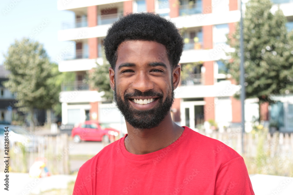Beautiful black man outside Stock Photo | Adobe Stock
