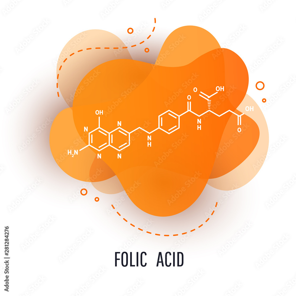 Liquid color abstract geometric shape design elements with folic acid ...