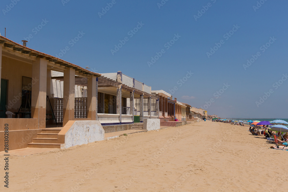 Playa Babilonia Guardamar de Segura Costa Blanca old town with houses ...