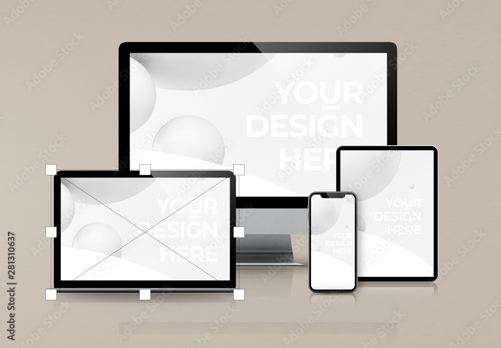 Digital Devices Mockup Scene Creator Stock Template | Adobe Stock