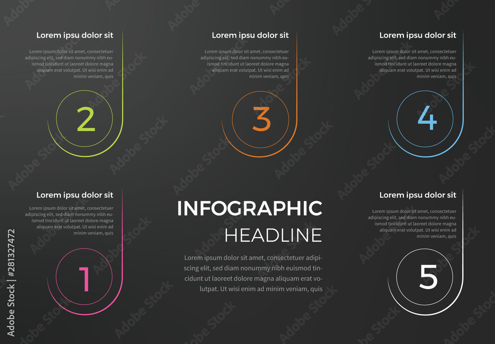 Dark Info Chart Layout Stock Template | Adobe Stock
