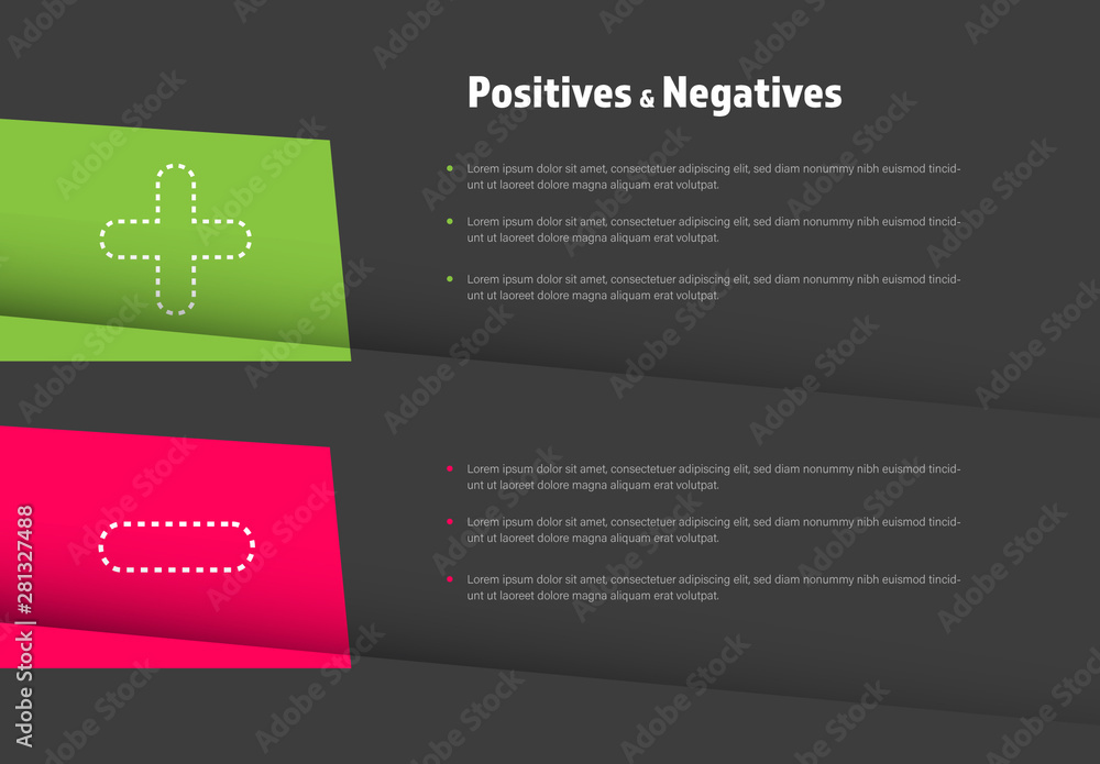 Positives and Negatives Table Layout Stock Template | Adobe Stock