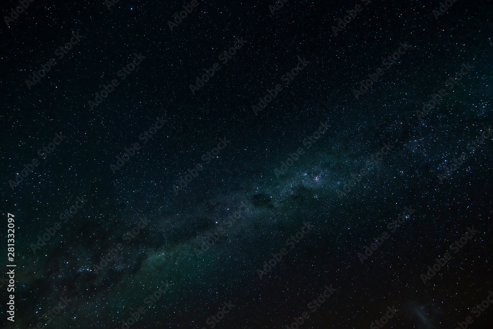 Cloudless starlit night sky with Milky Way and bright stars as panorama ...