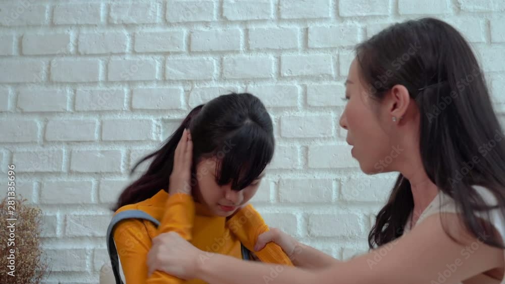 Family concept video,The mother is complaining the daughter who is a ...