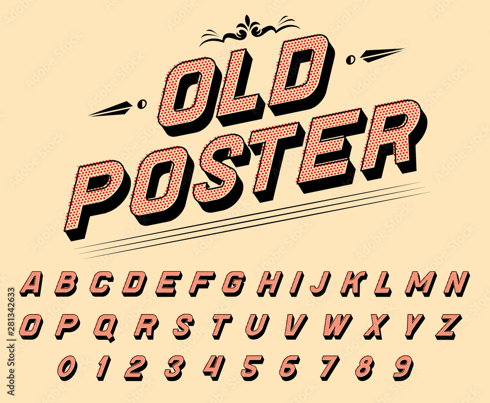 Pop art font for posters. Comic retro game alphabet. Vintage old ...