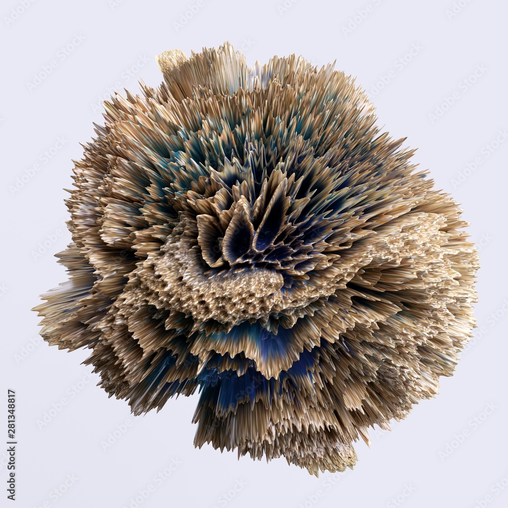 3d abstract distorted strange shape, weird thing, artificial object ...