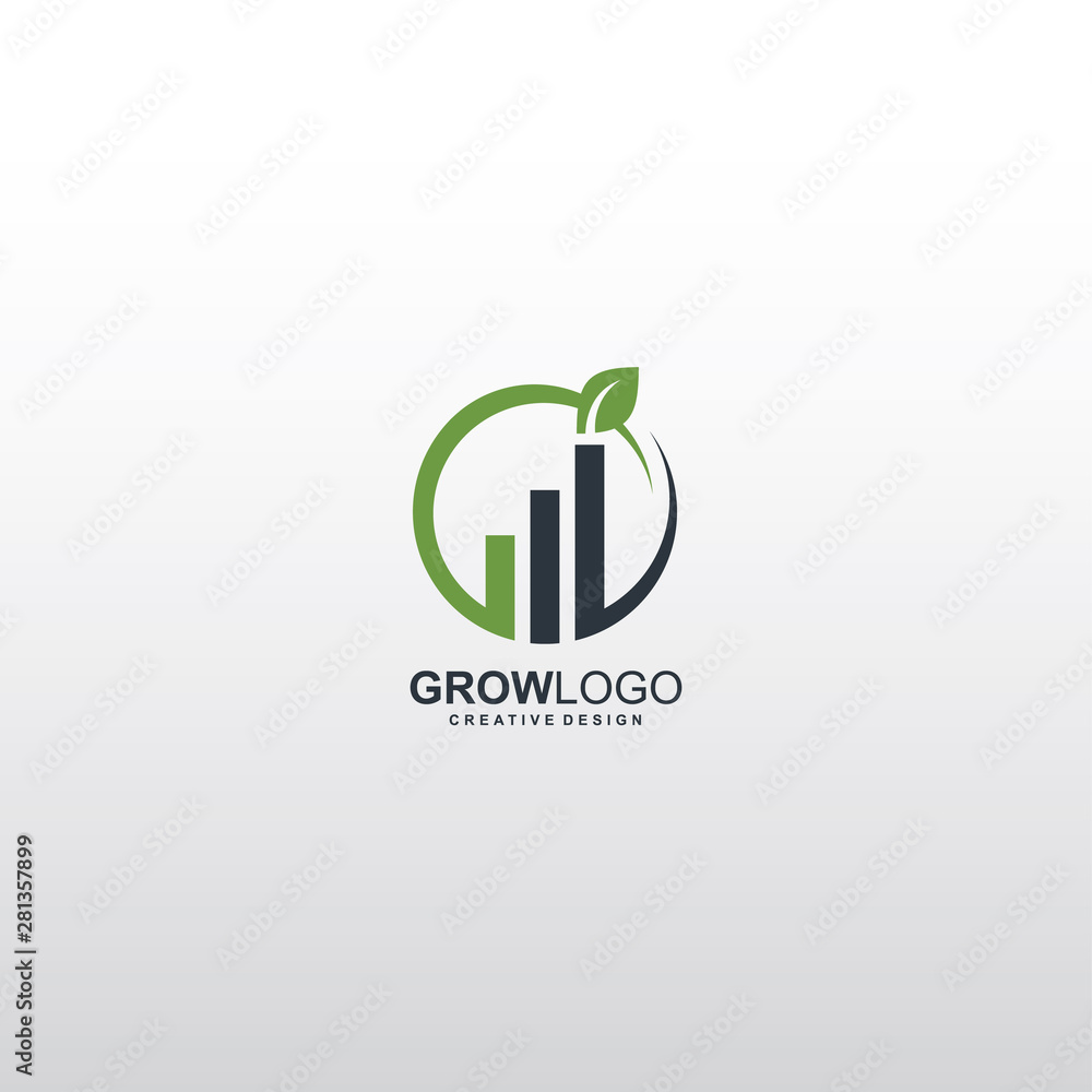 Grow logo, graph creative logo. A startup wealth management company ...
