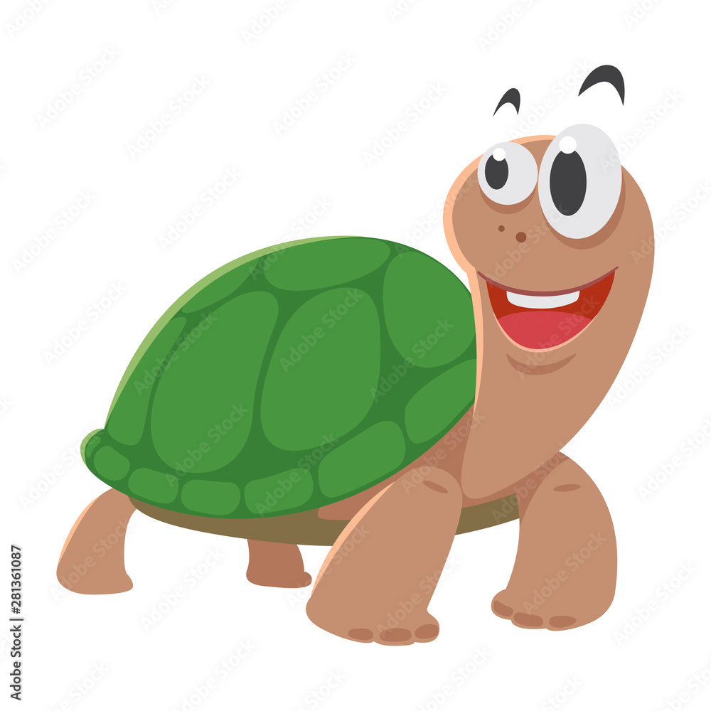 cartoon cute turtle for kids, vector Stock Vector | Adobe Stock