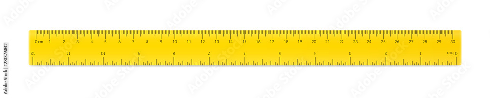 Engineer or architect plastic drafting ruler with an imperial and a ...