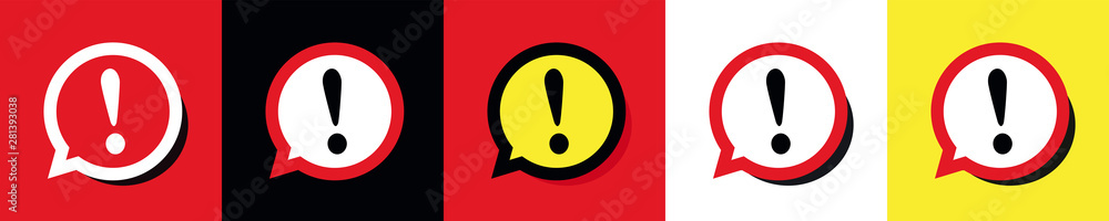 Picto Attention ! / Bulle Stock Vector | Adobe Stock