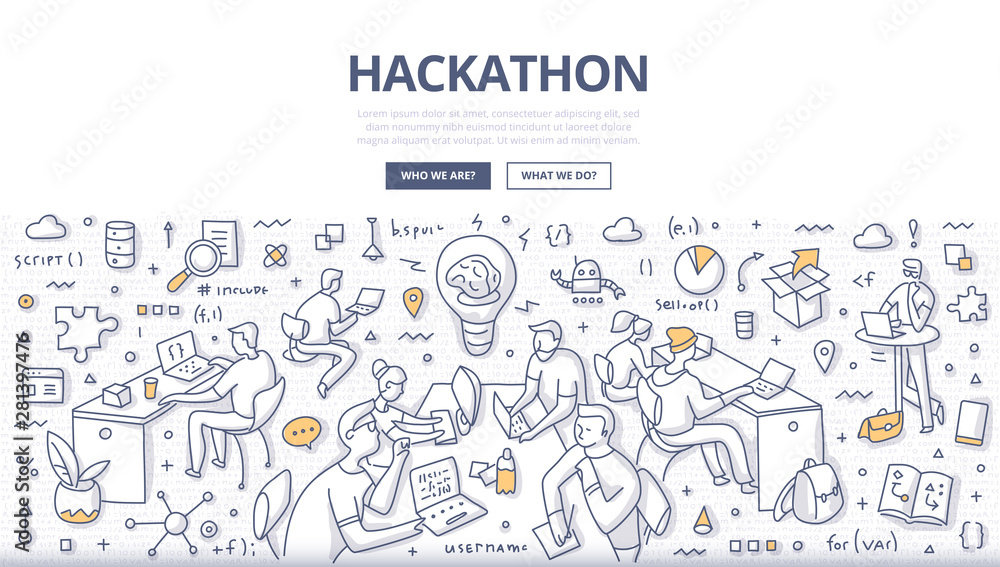 Hackathon Doodle Concept Stock 벡터 | Adobe Stock