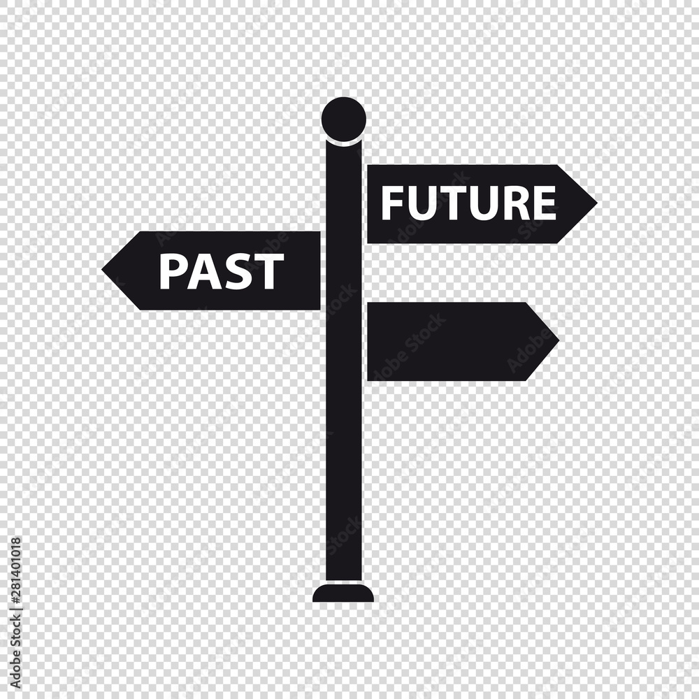 Signpost Icon - Vector Illustration - Past And Future Concept ...
