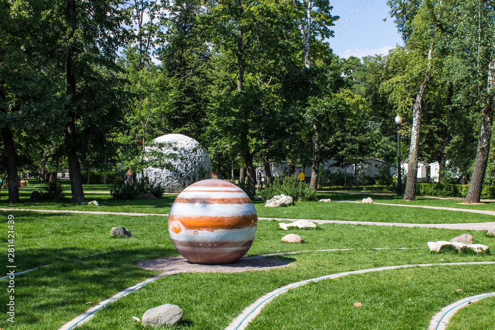 Model of the solar system in Sokolniki Park Stock Photo | Adobe Stock